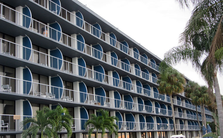 Hotel Renovation Includes Custom Balcony Dividers to Enhance Sunset Views